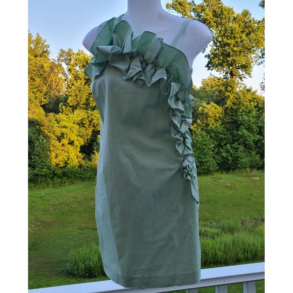 imperial | Dresses | Imperial Stretch Cotton One Shoulder Ruffle ...